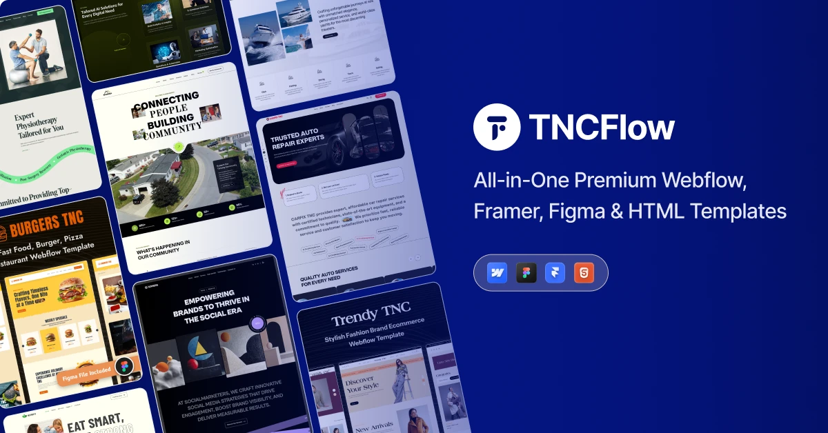Premium Website Templates & Custom Development by TNCFlow